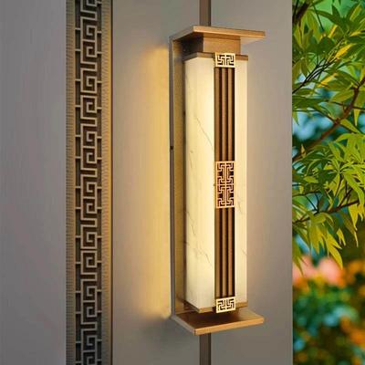 仿云石太阳能户外壁灯 IP55防水简约现代 5年保固长条柱灯