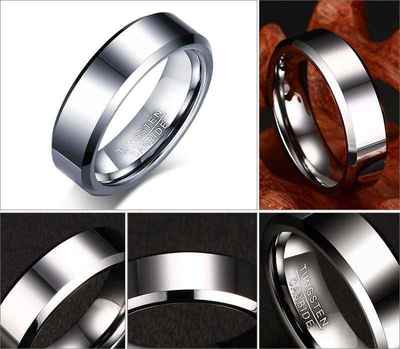 2022 6MM Tungsten Steel Ring Black Steel Color Men&#