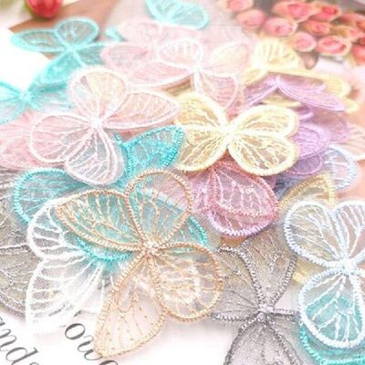 5pcs Embroidered Mesh Butterfly Cloth Patches Appliques