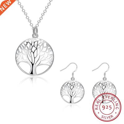 Wisdom ree Necklace Earring set 925 Sterling Silver ree of L