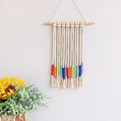 Wall Tapestry Hanging Cotton Rope Hair Clips Organizer Dorm