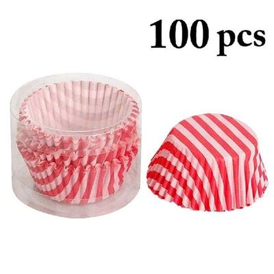 100pcs Muffins Paper Cupcake Wrappers Baking Tray Case