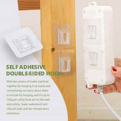 Double Sided Adhesive Wall Hooks Wall Hanger Transparent Suc