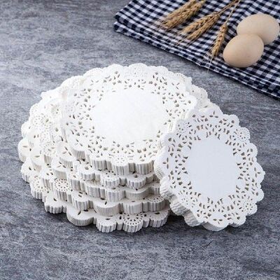100Pcs Round Paper Lace Doilies Cake Placemat Party Wedding