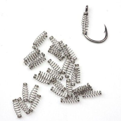 100pcs Fishhooks Barbed Fishing Hook Stainless Steel Spring