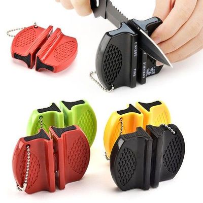 Portable Knife Sharpener Whetstone Keychain Ceramic And