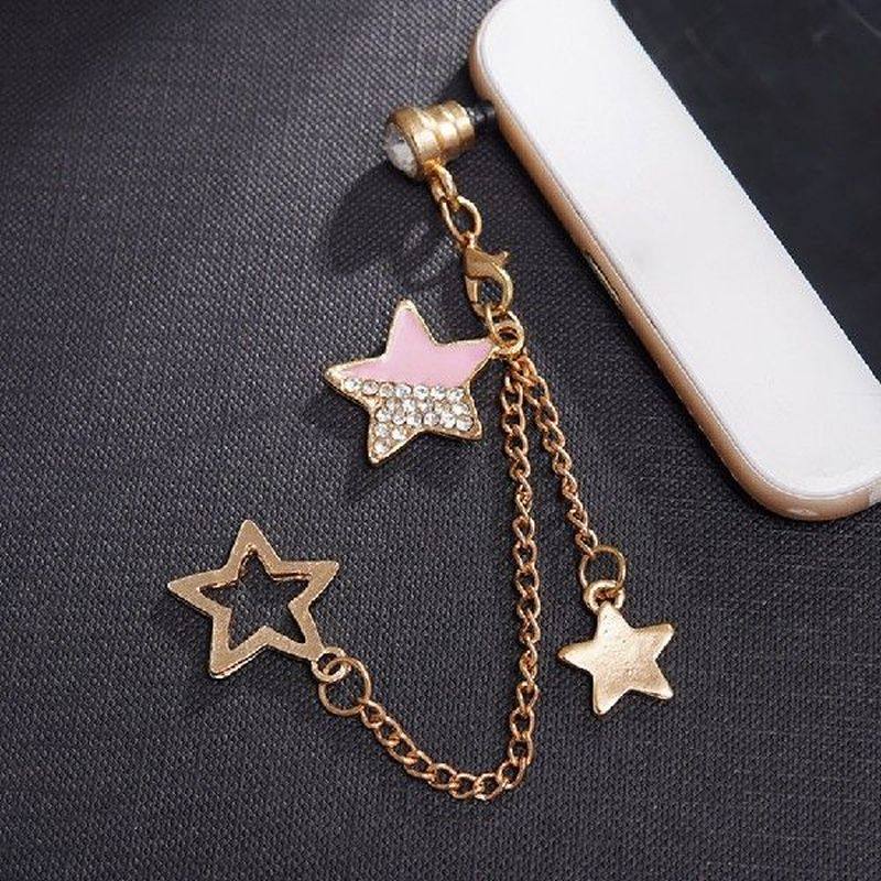 Cute Star Anti Dust Plug Pendant Chain 3.5mm Universal_虎窝淘