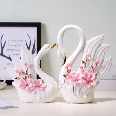 Creative Swan decoration home living room wine cabinet TV de