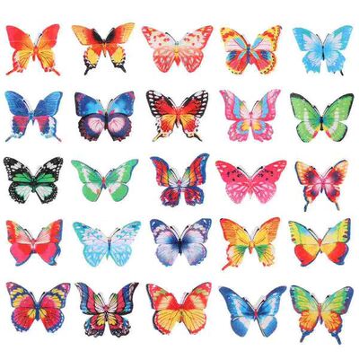 100PCS Edible Paper Cupcake Butterflies Topper Decor