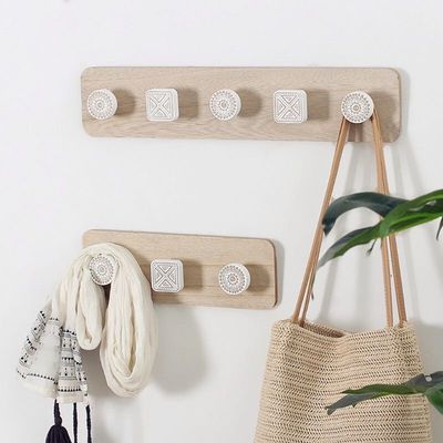 Nordic Wood Coat Hanger Wall Hook Home Decorative Clothes