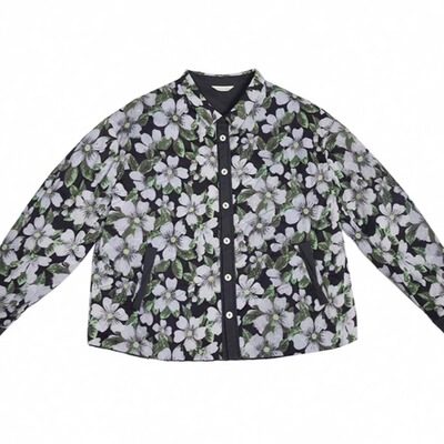 斯琴2025春专柜正品棉印花翻领单排扣外套棉服宽松短款BECS020150