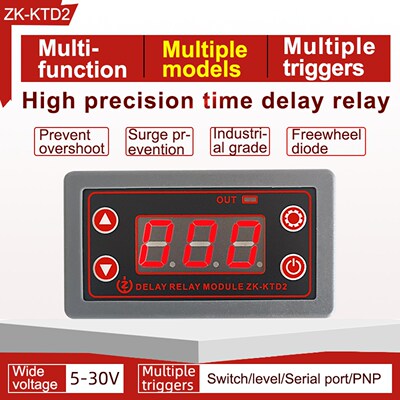 ZK-KTD2 Delay relay module 5v12v2v fully compatible trigger