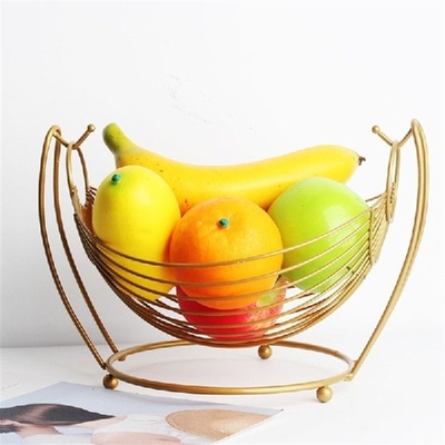Practical Metal Hollow Basket Hampers Woven Iron Wire Fruit