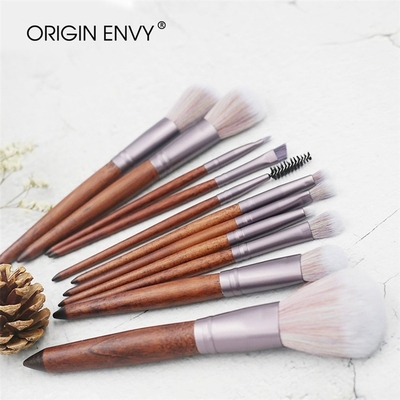 ORIGIN ENVY 11Pcs Sandalwood Color Wooden Handle Makeup Bru