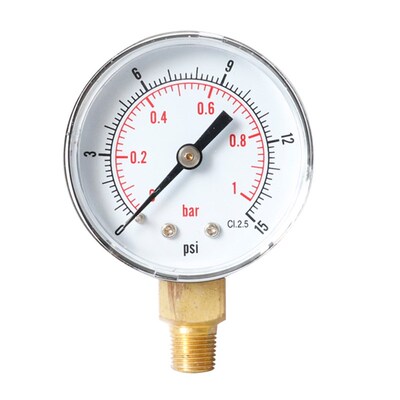 Radial Pressure Gauge 0-15psi 0-1bar Dial Pneumatic Hydrauli