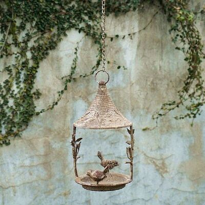 Parrot Bird Feeder Metal Home Garden Decor Retro Rustic