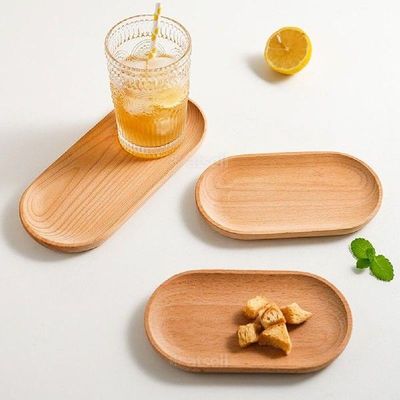 Beech Wood Oval Tray Mini Dinne Plate Household Tableware
