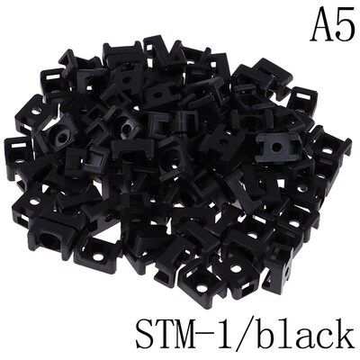 100PCs Cable Tie Mount Wire Buddle Saddle Plastic Holder Wh