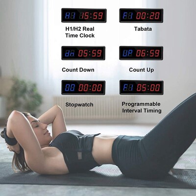 Gym Timer,LED Interval Timer Digital Countdown Wall Clock Fi