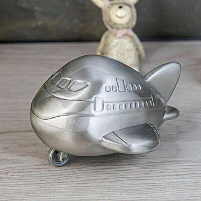 Aircraft model metal bank coin saving box kids money box