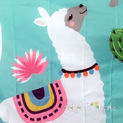 Shower-Curtain Bathing Hooks Cactus Green Waterproof Color C