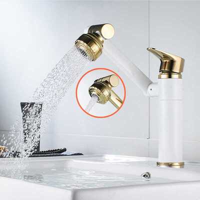 Basin Faucet Water Tap Bath 360 Degree Swivel Gold Bathroom