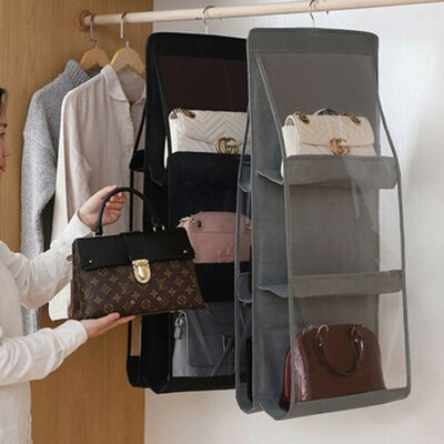 New 6 Pocket Folding Handbag Storage Organizer Hanging Rack