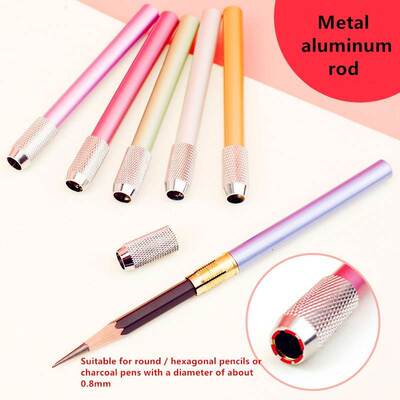 Pencil-Extender Drawing Colour Metal Lengthener Aluminum-Rod
