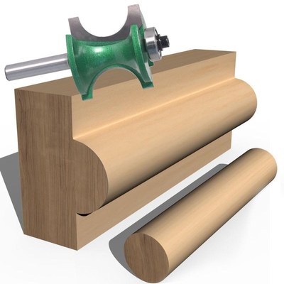 SHERUI 1PCS 8mm Shank Bullnose Half Round Bit Endmill Router