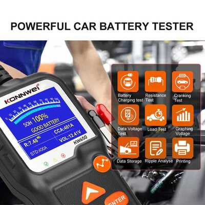 KW650 Auto Motorcycle BatteryTester 12V 6V Battery System An
