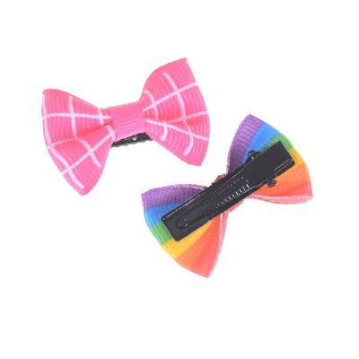 Colorful Barrettes Pet Dog Ribbon Hair Clip Bows Girls Dog