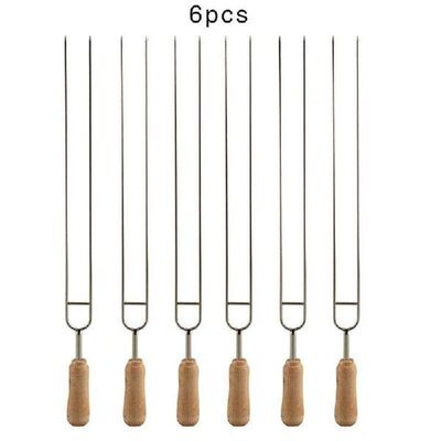 6pcs Stainless Steel U-Shaped Barbecue Brazing Fork Needle