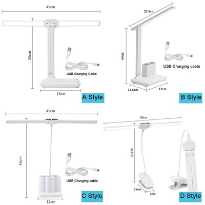 Double Lamp Type Led Desk Lamp 3 Color Touch Dimming Foldabl