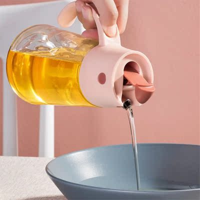 Kitchen Vinegar Jug Glass Oil Jug Dispenser Automatic Openin