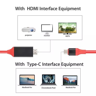 1080P HDMI Cable 2M Type C to HDMI Micro USB C to HDMI HD T
