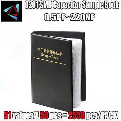 0201 SMD Capacitor Sample Book 51valuesX50pcs=2550pcs 0.5PF~