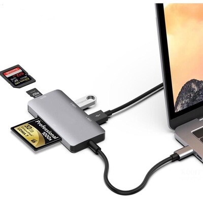 5 in 1 Type C OTG Smart Card Reader For PC USB 3.0 CF TF SD