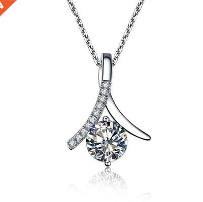 Solid Platinum PT950 1CT Diamond Pendant Necklace 45cm Chain