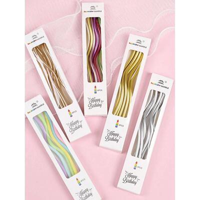 6/12/48pcs/1case Birthday Candles Spiral Cake Candles Long T