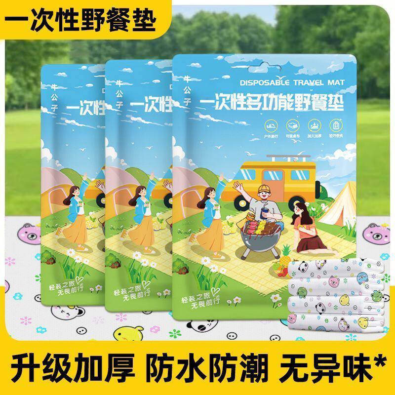 户外一次性野餐垫防潮垫加厚帐篷露营地垫春游野炊草坪便携防水垫