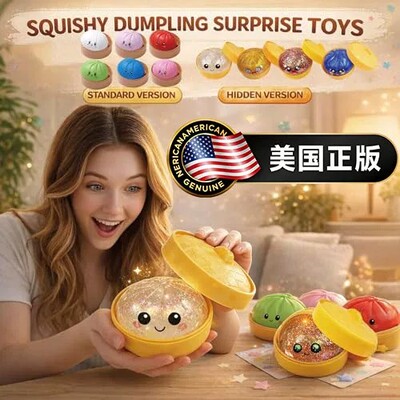 美国正版Dumpling Squishy包子慢回弹解压感官揉捏减压拉伸玩具