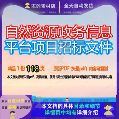 自然资源政务信息平台项目招标文件118页 项目文件招标资料平台