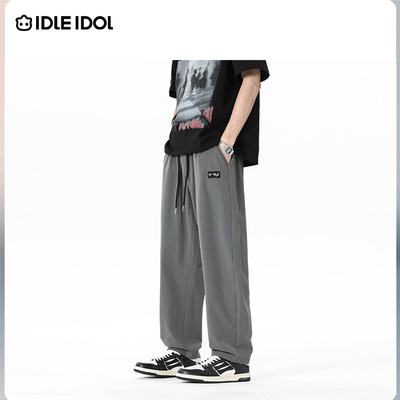 Idle Idol冰丝运动裤子休闲长裤新款夏季薄款宽松直筒男士休闲裤