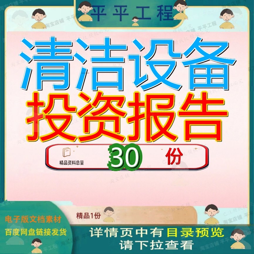 清洁设备投资报告项目可行性研究报告总万元总投资报性资洗衣机