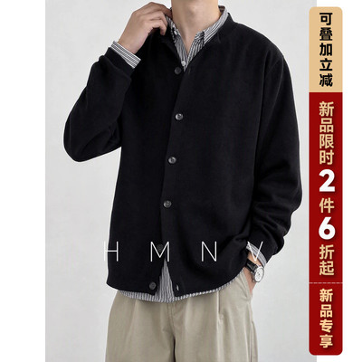 HMNV老钱风衬衫假两件薄毛衣休闲排扣针织衫休闲开衫男女百搭