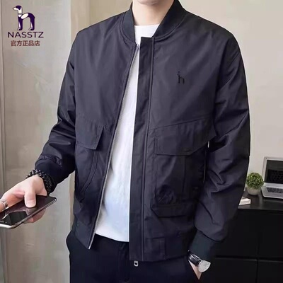 【哈灵顿夹克】Hassyz哈吉牌男士休闲立领外套春秋季纯色廓形上衣
