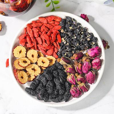 葚婉明黑枸杞桑三玫瑰茶盒装红PWP20包角包枸杞黑枸杞桑椹玫瑰红