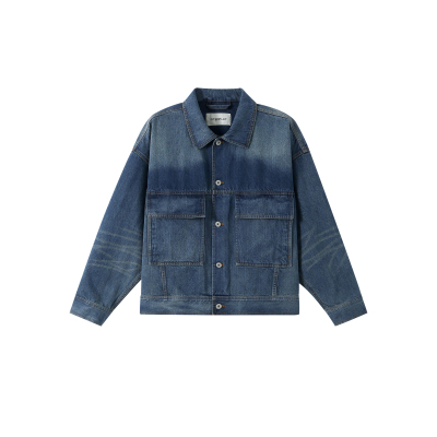 INTERPALY 水洗廓形牛仔夹克外套
