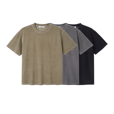 INTERPLAY “透气毛巾料”水洗成衣染色短袖T恤