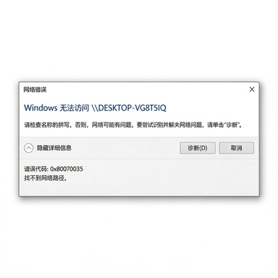 找不到网络路径0x80070035win11win10win7局域网windows无法访问